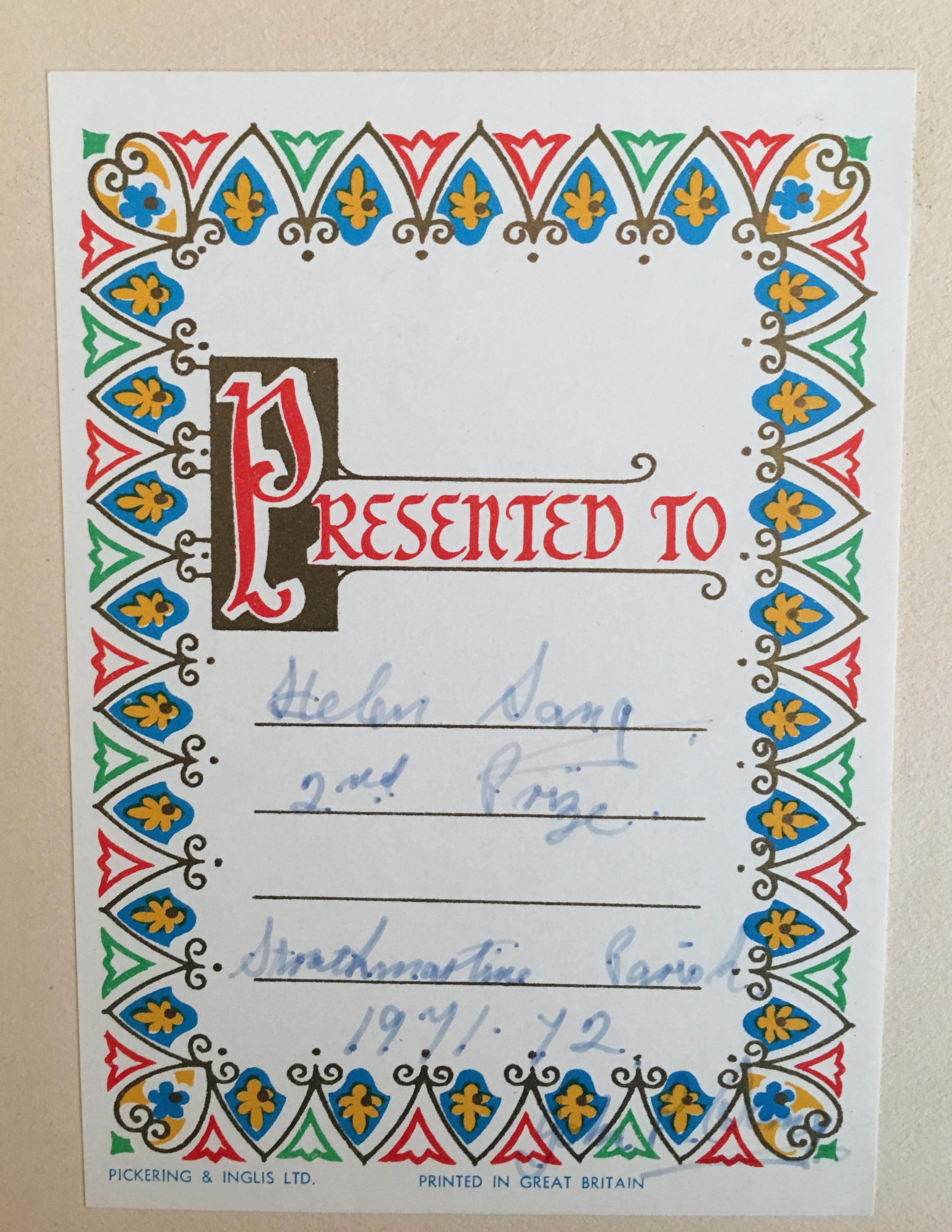 Inscriptions in books 1: Introduction and prize giving labels | World ...