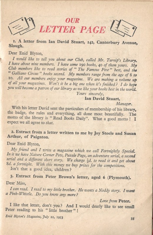 Letters to Enid 1: From volume 1 issue 10 | World of Blyton